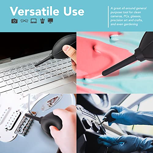Foto&Tech Silicone Rubber Dust Blower with Soft Nozzle for DSLR Cameras LCD Screen Gaming Console Lens PC Motherboard Keyboard, Hand Air Blaster for Photography Cleaning Gardening Arts (1 Piece)