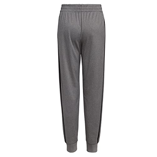 adidas Boys' Iconic Tricot Jogger Pants with Drawcord, Charcoal Grey Heather, 6