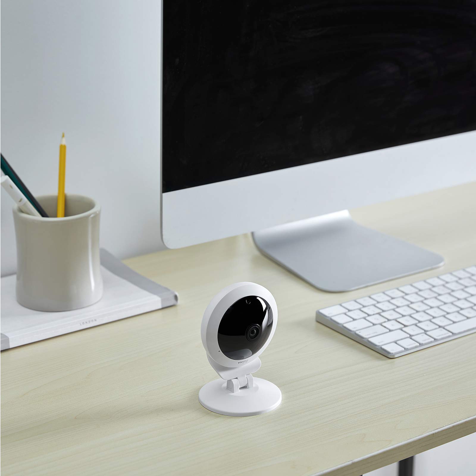 Vivitar IPC-117 1080p Full HD Wi-Fi Smart IP Camera with 360 Degree View Angle Lens, White, (IPC117-WHT)