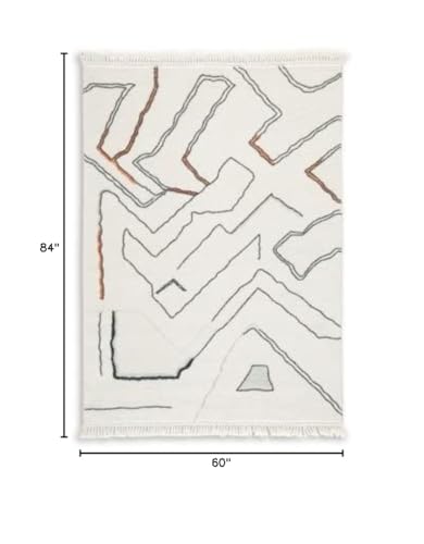 Signature Design by Ashley Cadeworth Contemporary 5' x 7' Printed Abstract Pattern Medium Area Rug, Medium Pile, Multicolor