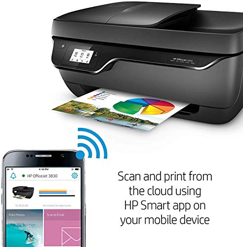 HP OfficeJet 3830 All-in-One Wireless Color Printer, HP Instant Ink, Works with Alexa (K7V40A)