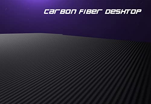 CubiCubi Luna Gaming Desk 47 inch Gamer Workstation, Home Computer Carbon Fiber Surface Gaming Desk PC Table with Cable Tray and Headphone Hook