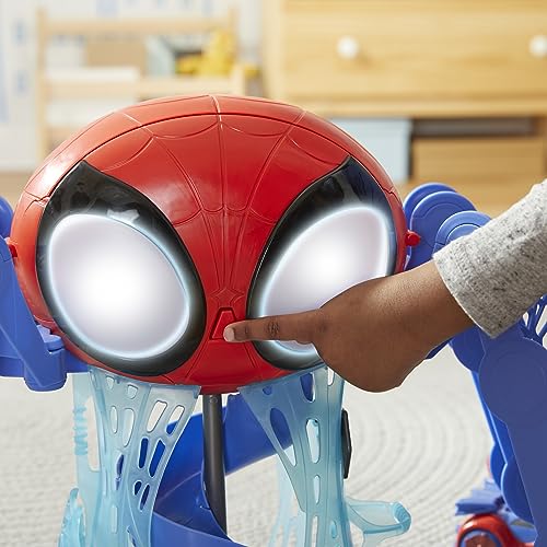 Spidey and His Amazing Friends Marvel Web-Quarters Playset with Lights and Sounds, Includes Spidey Action Figure and Toy Car, for Kids Ages 3 and Up,F1461