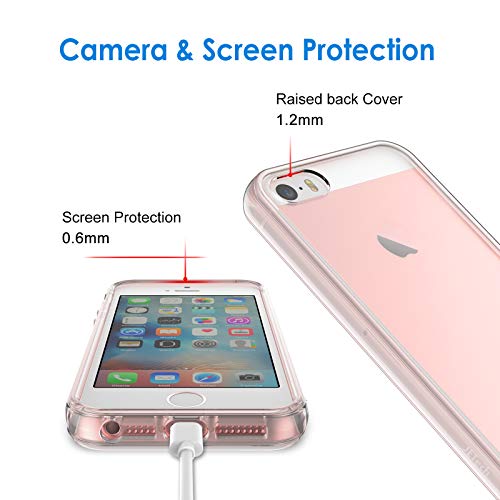 JETech Case for iPhone SE 2016 (Not for 2020), iPhone 5s and iPhone 5, Non-Yellowing Shockproof Phone Bumper Cover, Anti-Scratch Clear Back (Clear)