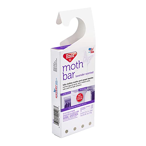 Enoz Lavender Scented Moth Bar, Kills Clothes Moths, Carpet Beetles, Eggs and Larvae, 6 oz Bar (Pack of 6)