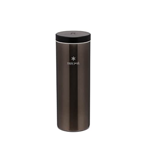 Snow Peak System Bottle - Double-Wall Insulated Stainless Steel Water Bottle with Multiple Lids - Versatile Camping & Backpacking Equipment - 500 ml - Dark Silver
