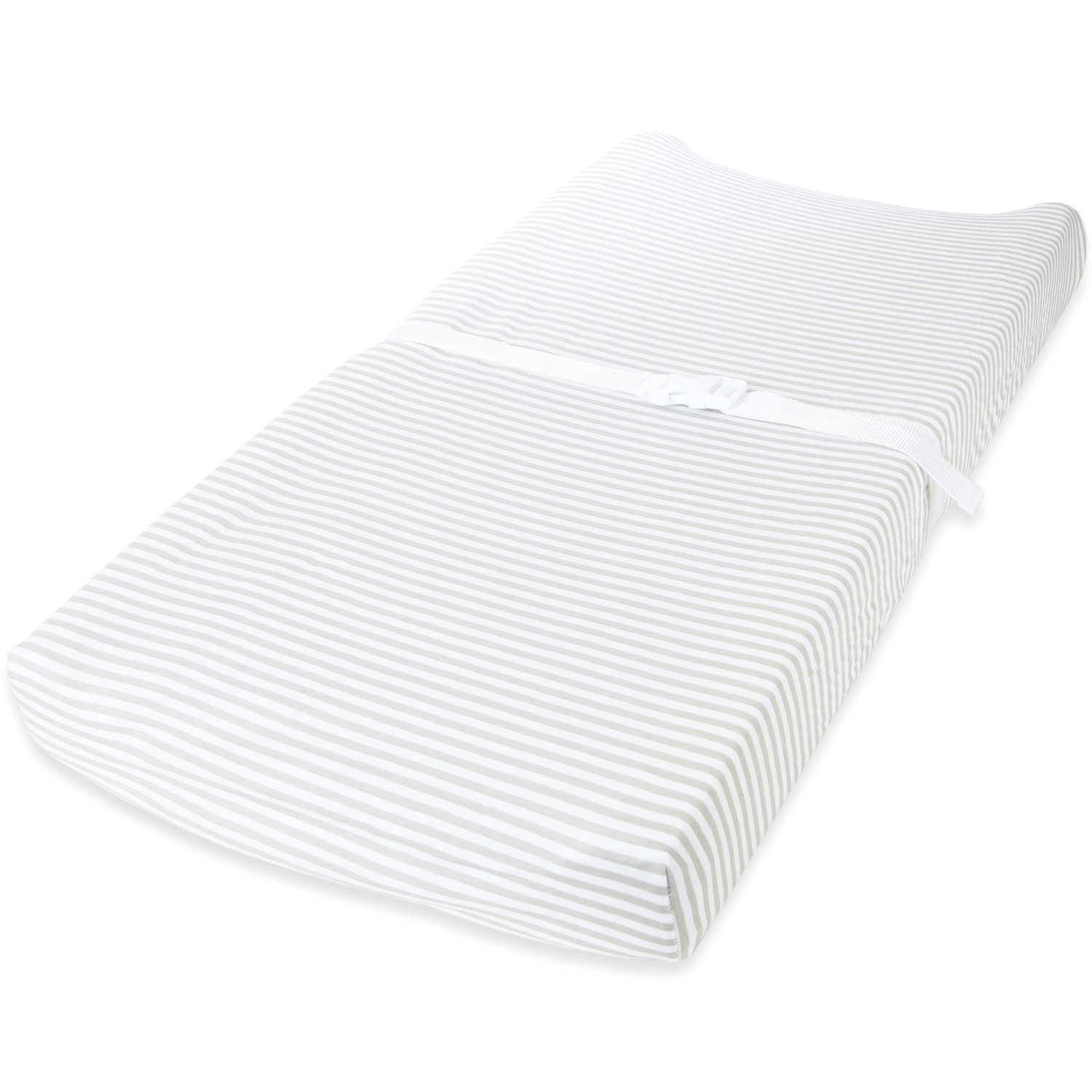 Cuddly Cubs Changing Pad Covers – 2 Pack – Snuggly Soft Plush Cotton Changing Table Covers for Boy, Girl – Fits Perfectly on Summer Infant and Other 16 x 32 Baby Changing Table Pads – Grey Stripes