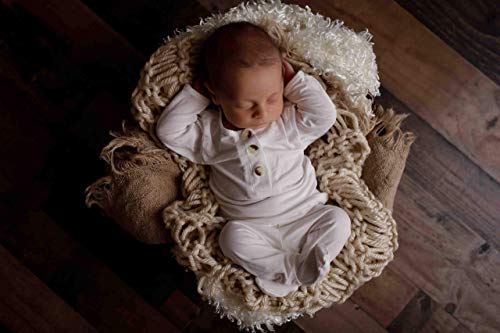 Top + Bottom Unisex Going Home Outfit Baby Boy - Girl | Newborn Boy Take Home Outfit Set - (White)