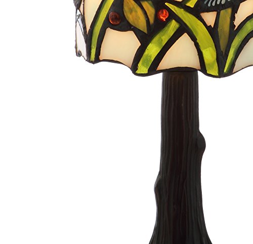 JONATHAN Y JYL8014A Hummingbird Tiffany-Style 12" LED Table Lamp Tiffany,Traditional for Bedroom, Living Room, Office, College Dorm, Coffee Table, Bookcase, Bronze