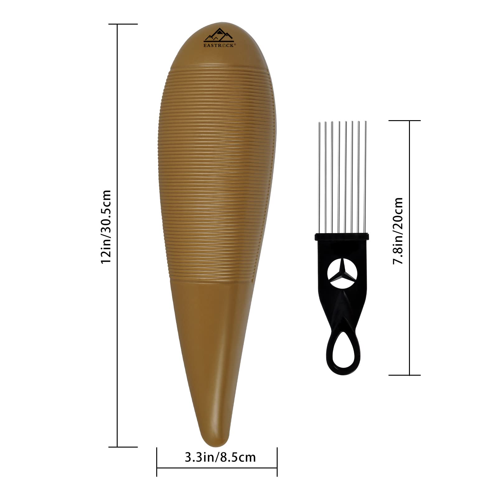 EASTROCK Guiro Instrument 3.3"x12" Fish Shaped Latin Percussion Instrument with 1 Scraper Musical Training Tool for Beginners and Professional Band Accompaniment (Upgraded Version)