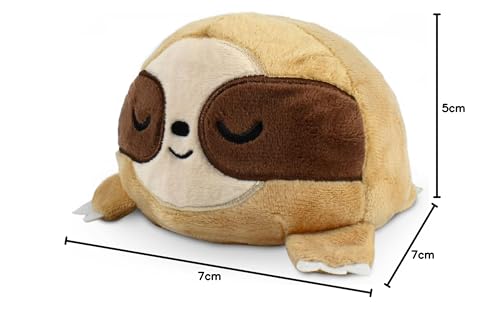TeeTurtle - The Original Reversible Sloth Plushie - Brown - Cute Sensory Fidget Stuffed Animals That Show Your Mood 3.5 inch