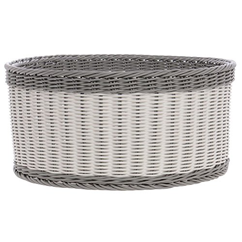 HUBERT® Storage Basket Grey and White Round - 17" Dia 8"H