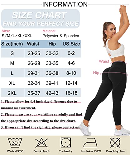 AIMILIA Women's High Waisted Butt Lifting Leggings Ruched Butt Seamless Booty Yoga Pants Tummy Control Sport Tights
