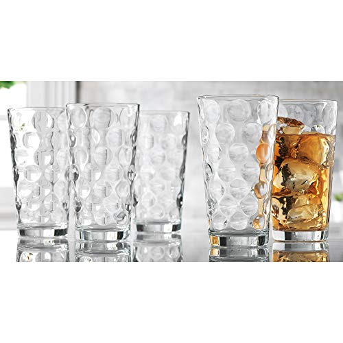 Home Essentials & Beyond Drinking Glasses [set of 10] Highball Glass Cups 17oz Premium Cooler Glassware – Ideal for Water, Juice, Cocktails, Iced Tea.
