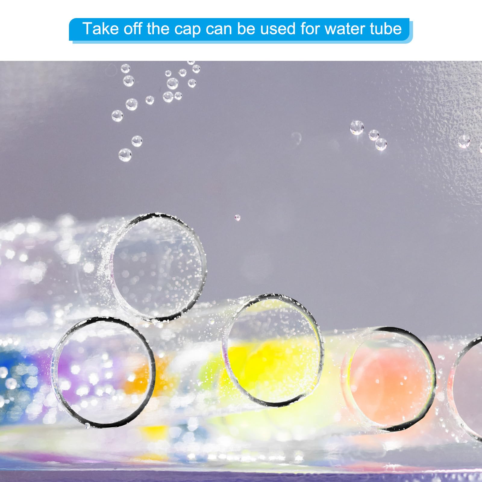 PATIKIL 7.9"L x 1.7"Dia Clear Storage Tubes, 3Pcs PC Plastic Transparent Hollow Round Rigid Tube with Cap for Beads Bath Salt Container Wedding Party Favors
