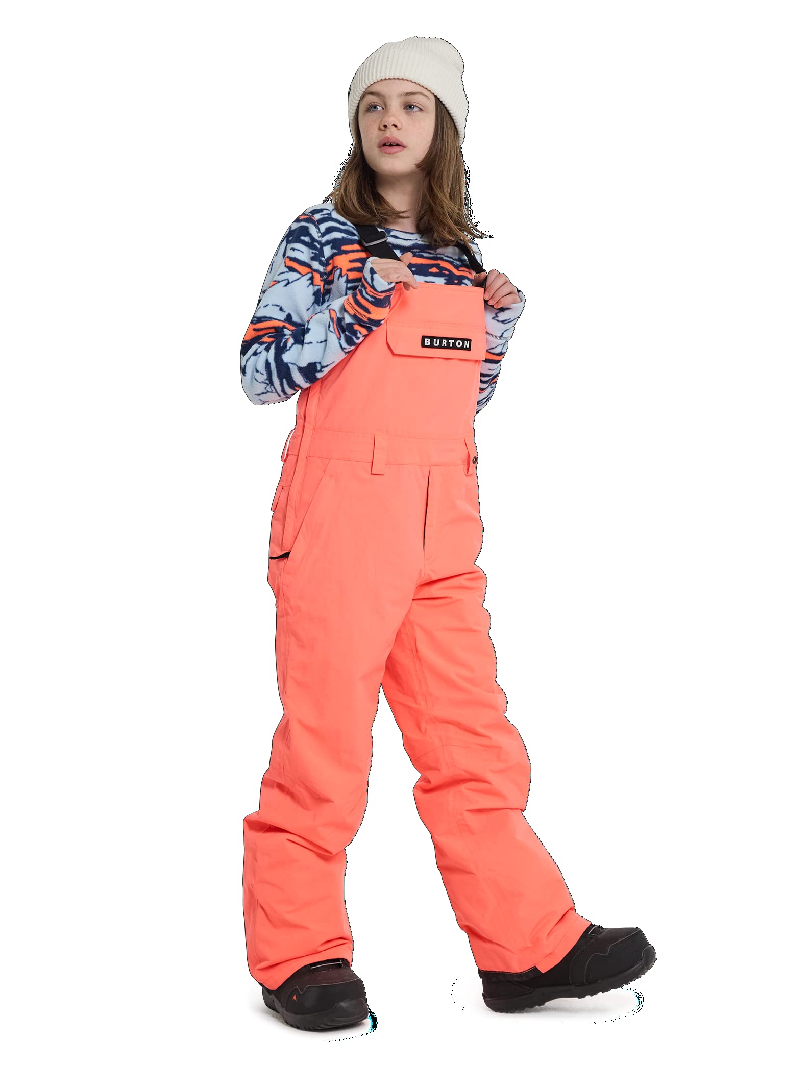 Burton Kids Skylar 2L Bib Pants, Tetra Orange, Medium