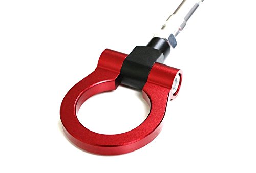 iJDMTOY Red Track Racing Style Tow Hook Ring Compatible with Volkswagen: 2011-2018 6th Gen Jetta (MK6), Made of Lightweight Aluminum
