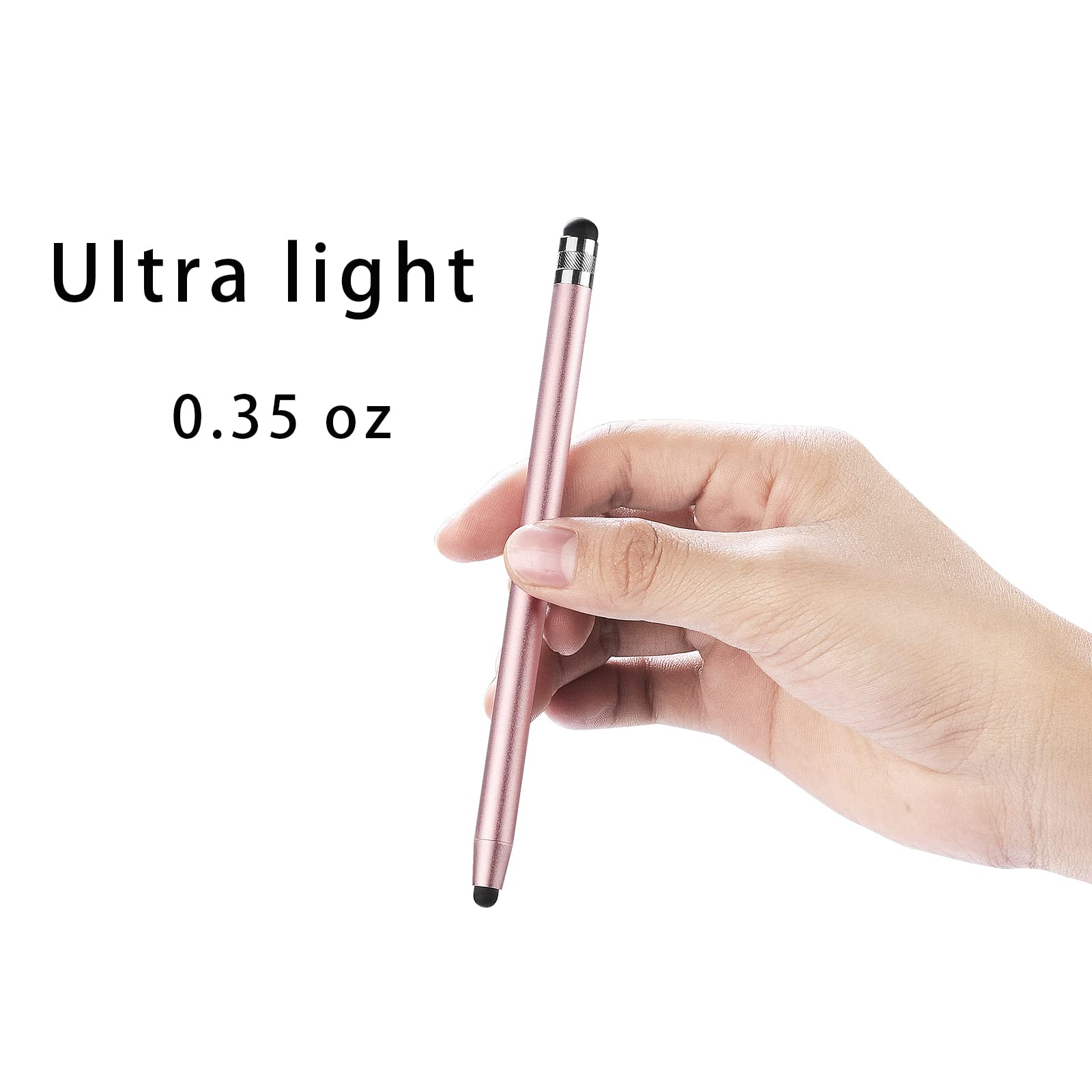 CFDXK Stylus Pens for Touch Screens,2 in 1 Capacitive Stylus for iPad iPhone Tablets Samsung Galaxy with 24 Extra Replaceable Tips (Pink, Rosegold, Red, Purple)
