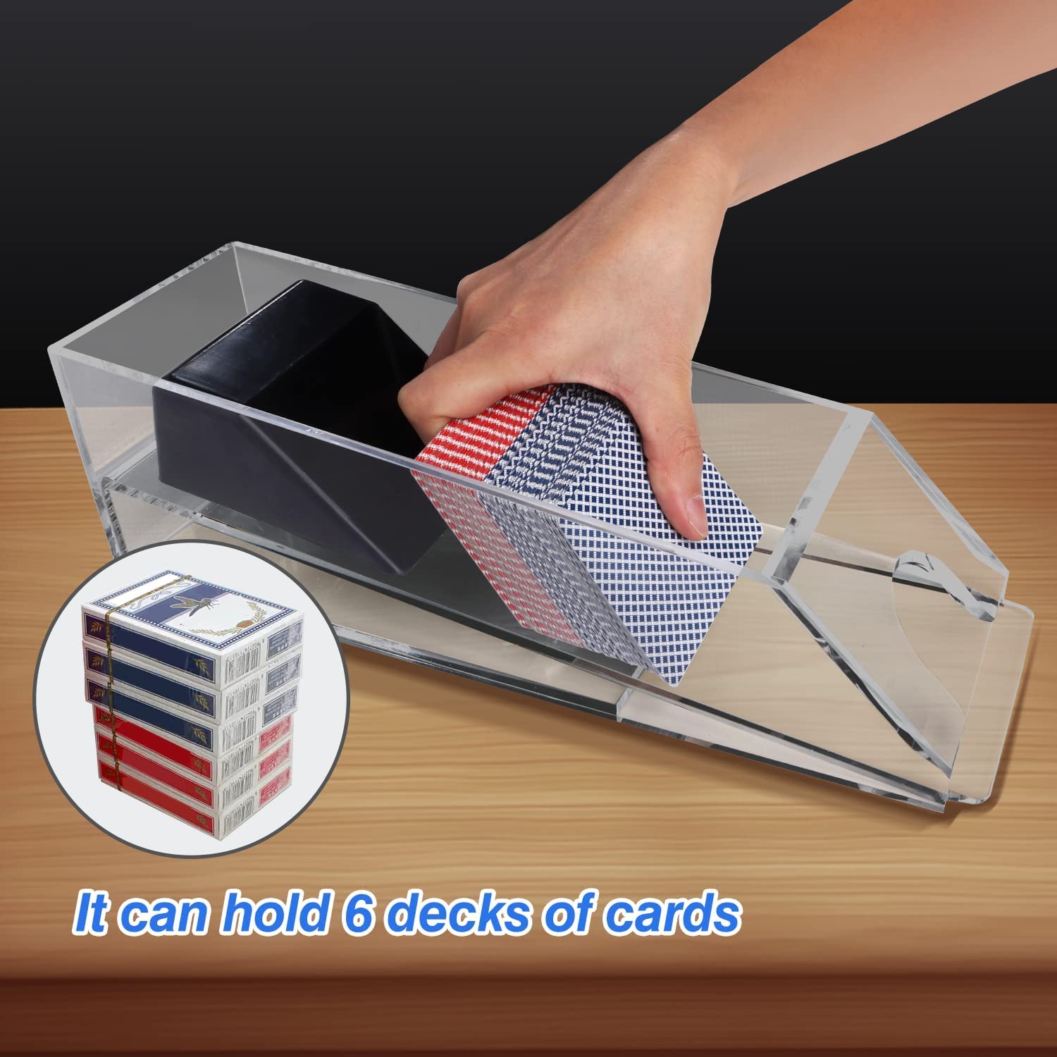 Blackjack Game Combo Set with Blackjack Layout Felt, 6-Deck Automatic Card Shuffler, 6-Deck Dealer Shoe and Discard Holder Tray, 5 Cut Cards. - Great for Family, Casino Game Night