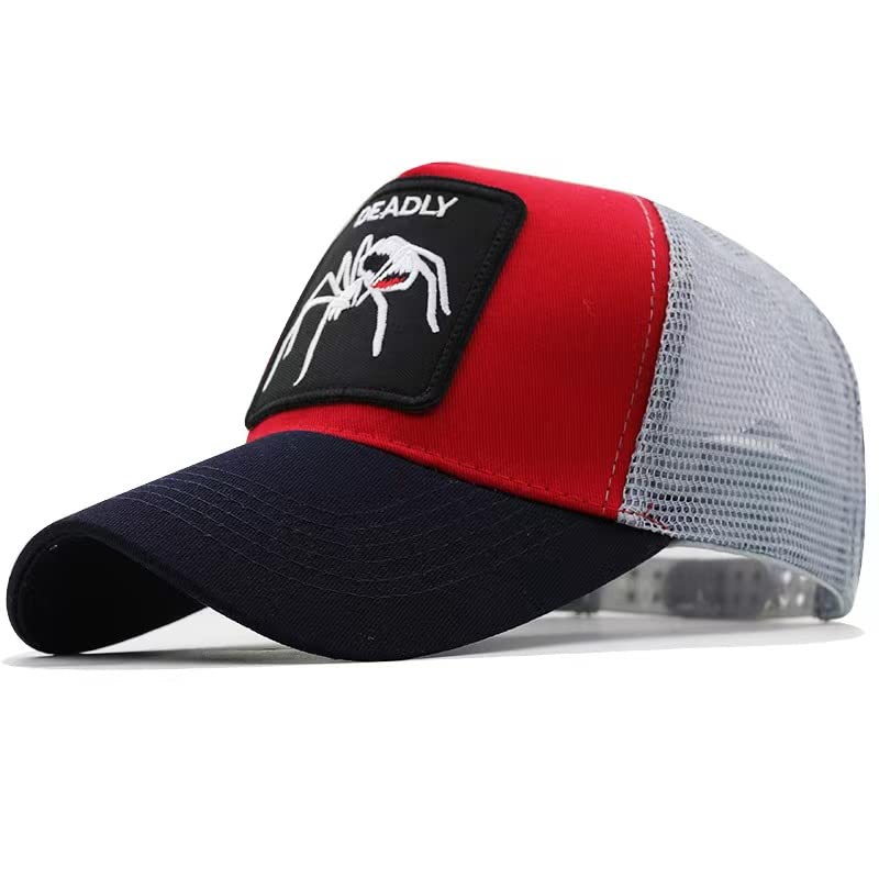 Animal Hat,Animal Mesh Trucker Hat Square Patch Baseball Cap (Deadly)
