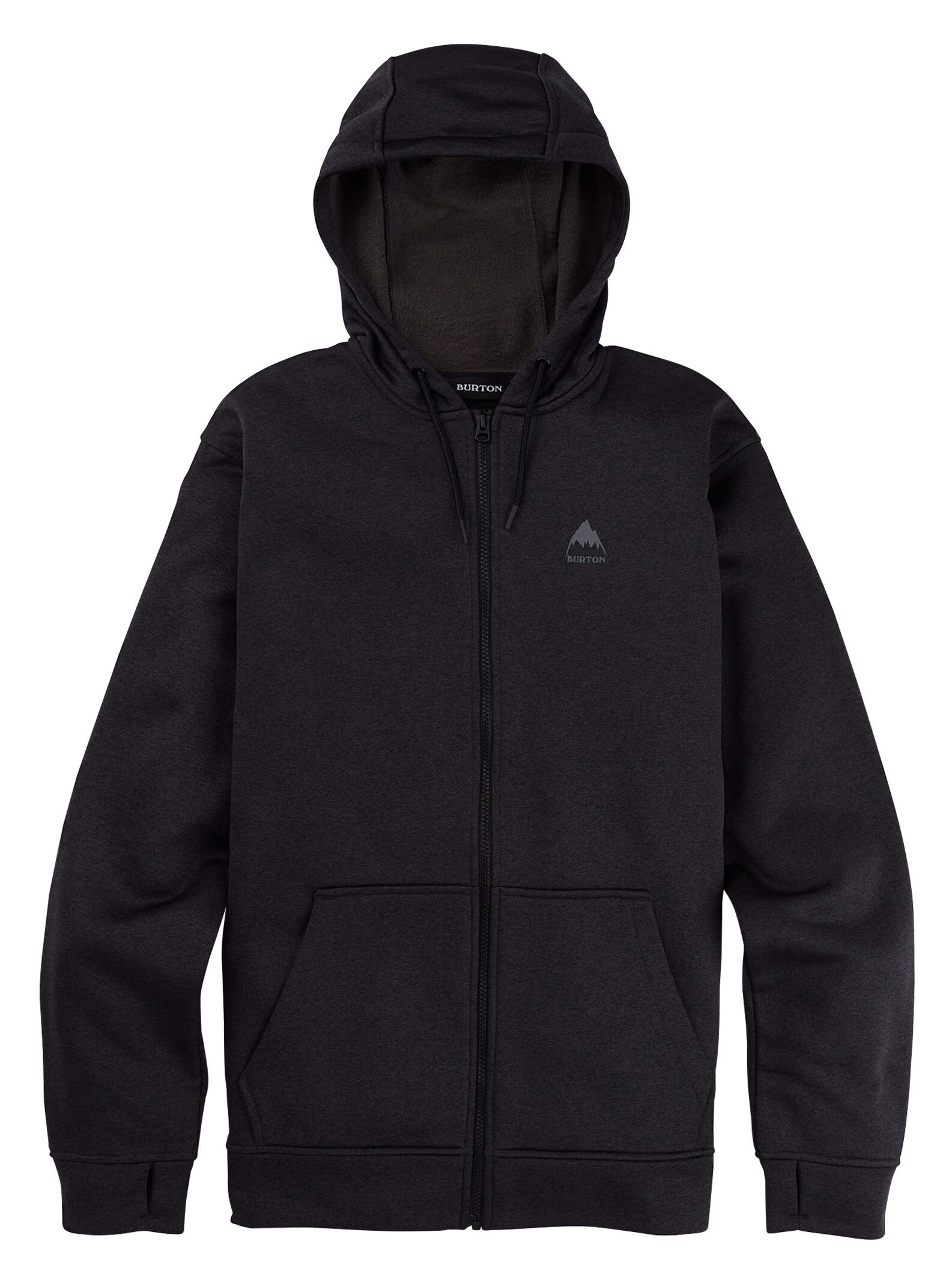 Burton Men's Oak Full-Zip Hoodie, True Black Heather, L