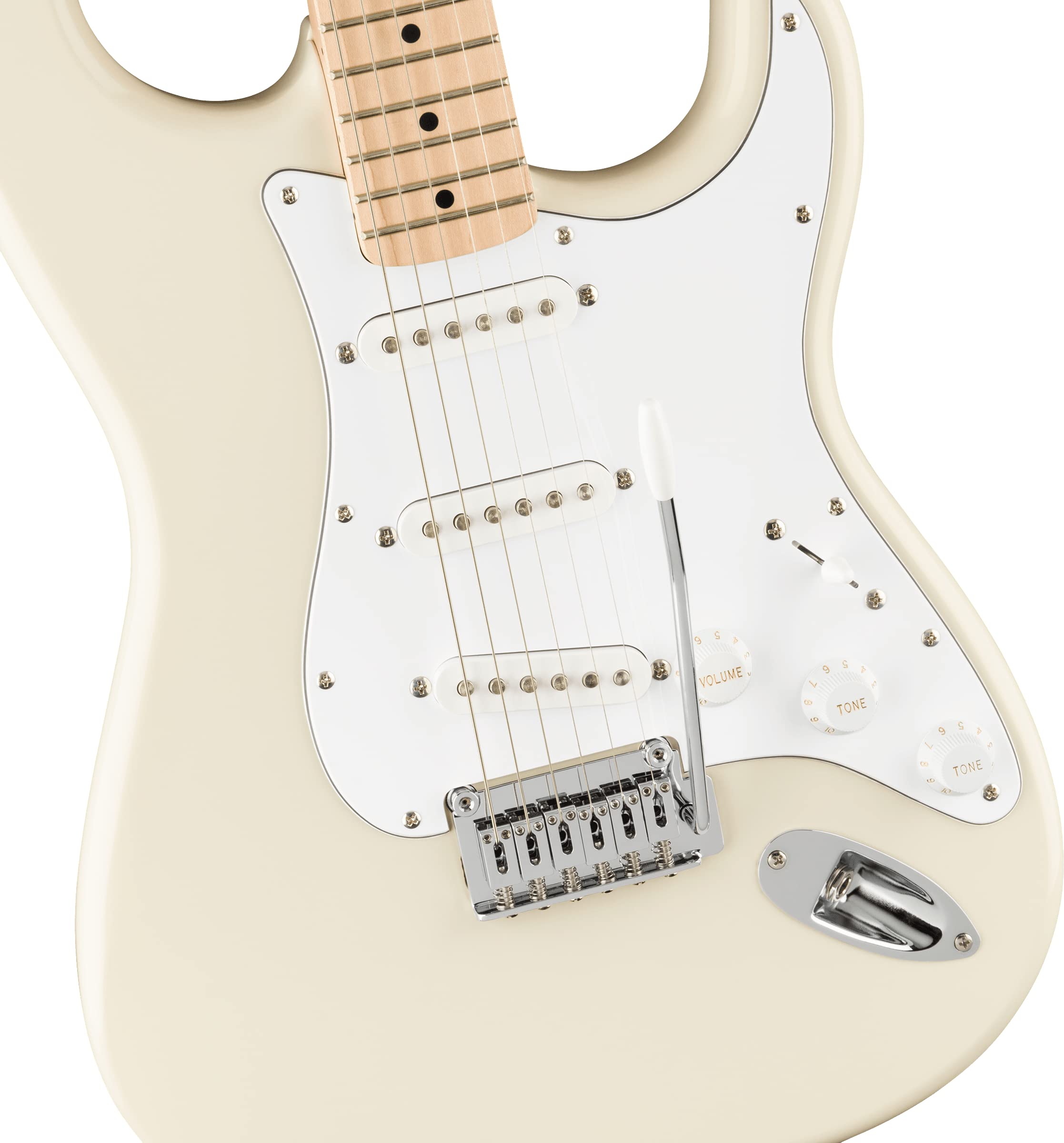 Fender 6 String Solid-Body Electric Guitar, Right, Olympic White, Full (0378002505)