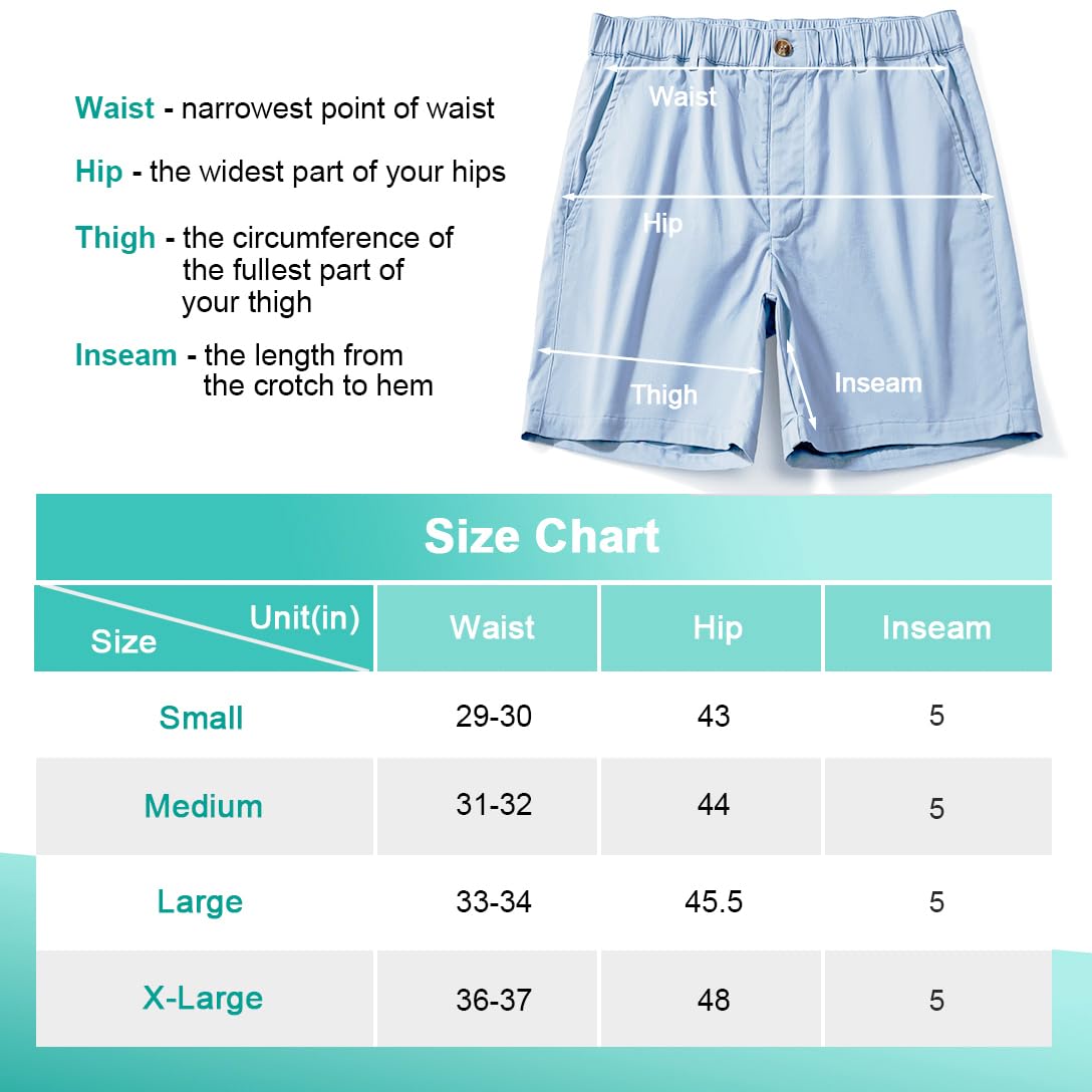 AIMPACT Mens 5.5 Inch Inseam Short Shorts Casual Stretch Shorts for Men Hybrid Shorts(LightBlue M)