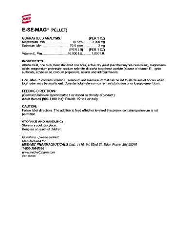 Med-Vet Pharmaceuticals E-Se-Mag (20lb) for Muscle Function & Recovery in Horses