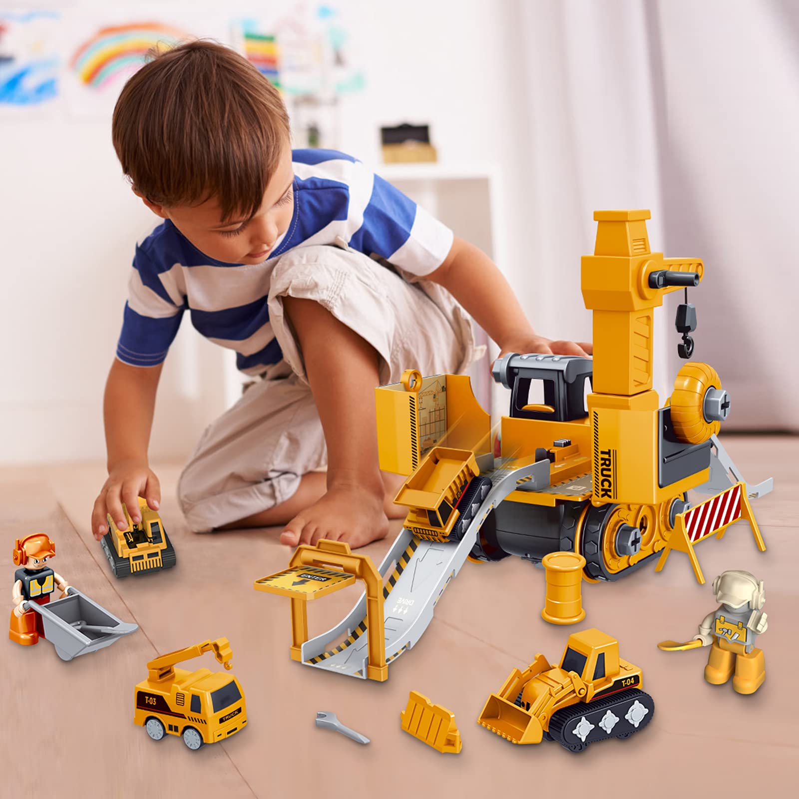 Construction Truck Toy Excavator Take Apart Tonka Building Toys for 3+ Year Old Boys