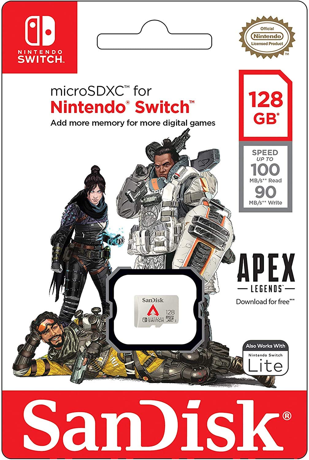 SanDisk 128GB MicroSD Nintendo Switch SD Card 2 Pack Apex Legends Edition Memory Card for Switch & Switch Lite (SDSQXAO-128G-GN6ZY) Bundle with (1) Micro SDXC Card Reader