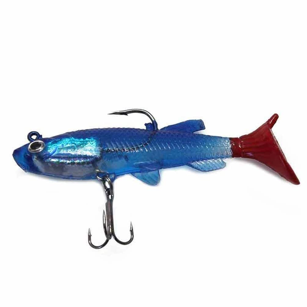 5pcs Fishing Soft Lures Artificial Bionic Swimming Lures 8cm/3.15'' 12g Crankbait Lifelike Soft Baits Swimbait with Hooks Fishing Tackle Lure
