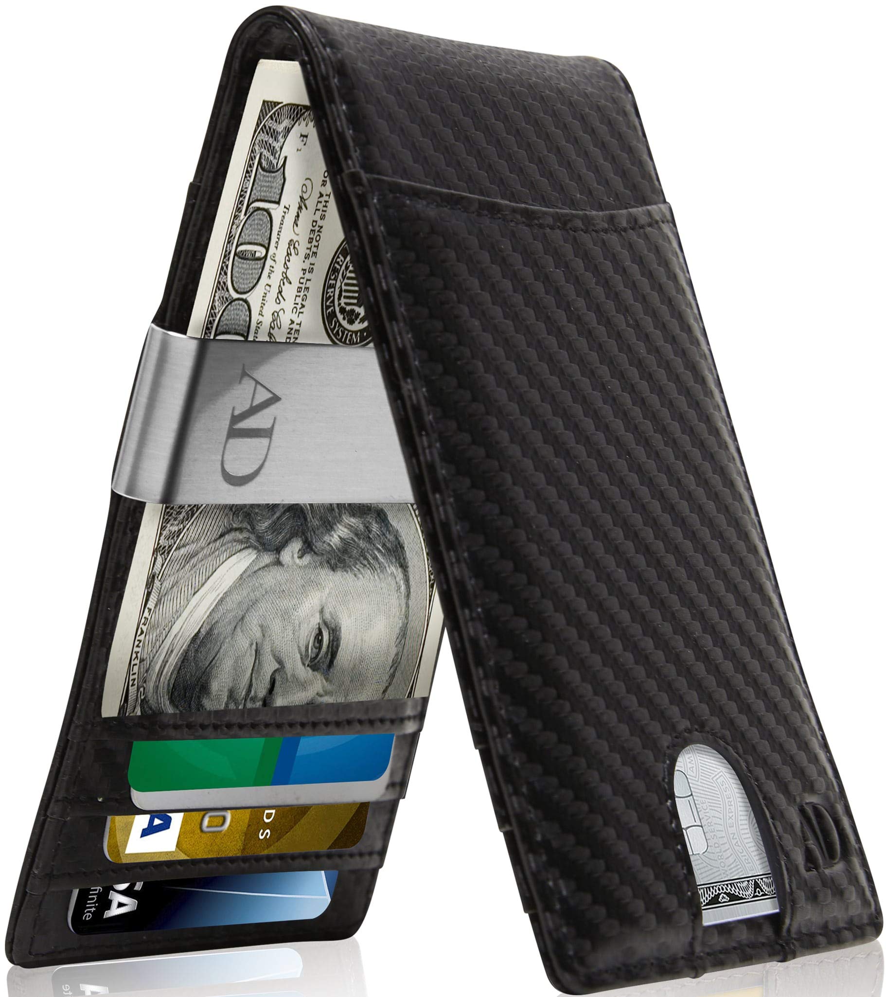 Access Denied Slim Money Clip Wallets For Men - Vegan Faux Leather Bifold Mens Wallet RFID Front Pocket Minimalist Credit Card Holder With Gift Box