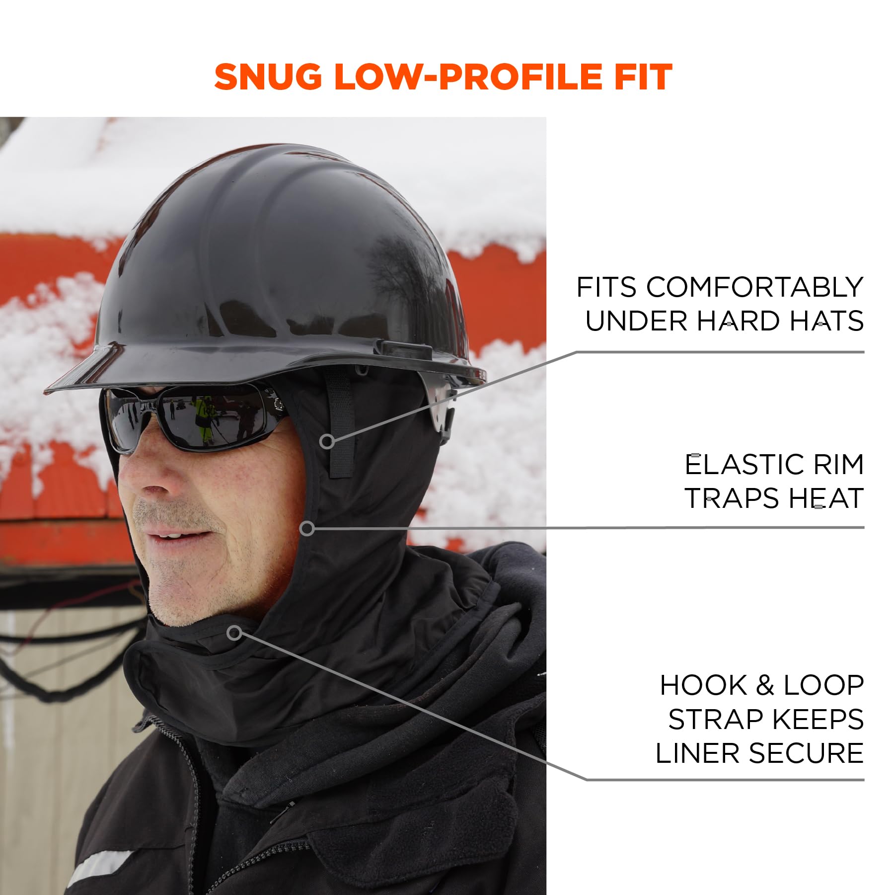 Ergodyne mens Shoulder Length Hard Hat Liner, Black, One Size US, 1 Count (Pack of 1)