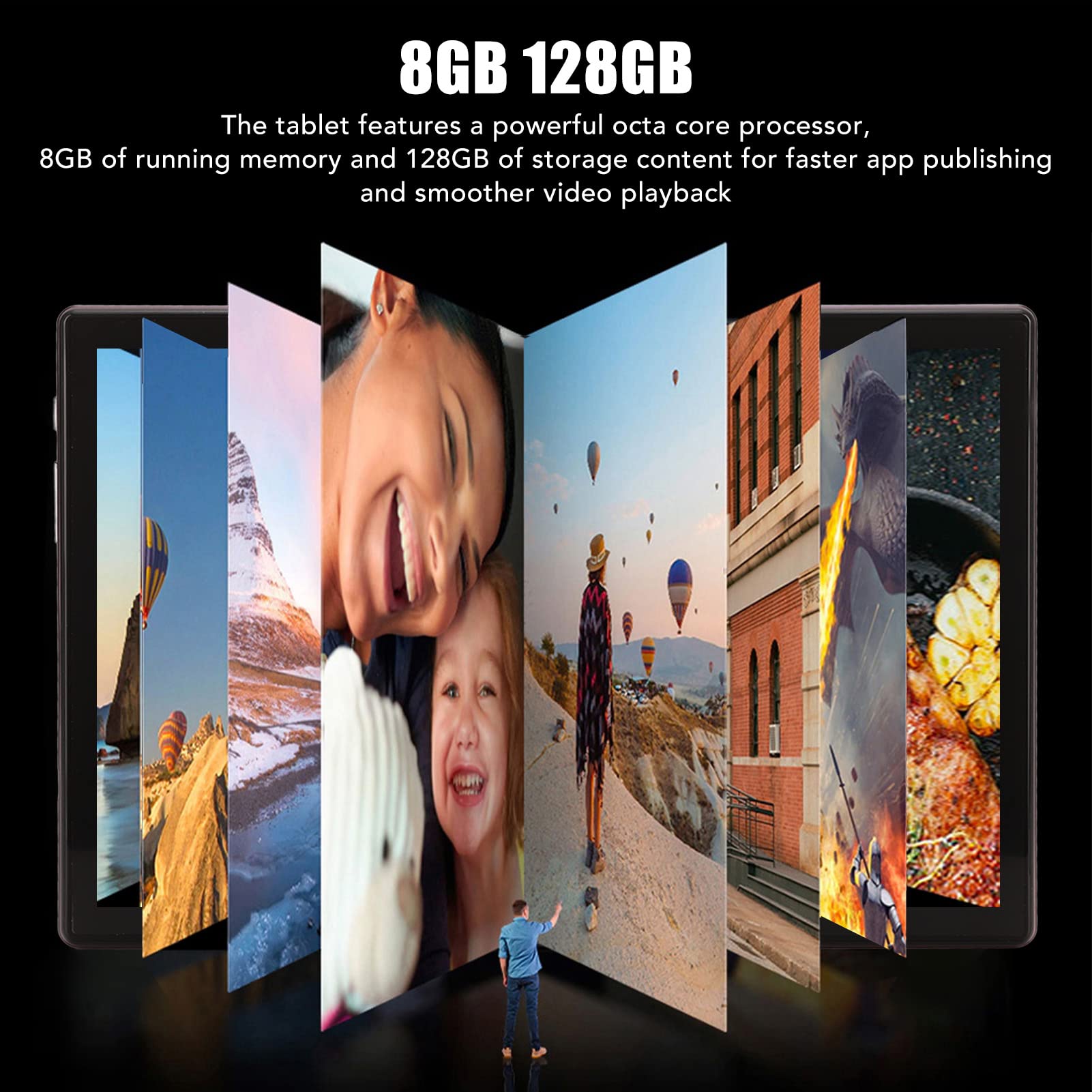 AMONIDA 4G Call Tablet, 2.4G 5G WiFi 100-240V 8GB 128GB 1920x1200 Resolution 10.1in Writing Tablet for Android 11 (US Plug) (AMONIDAp25xe9cih4-12)