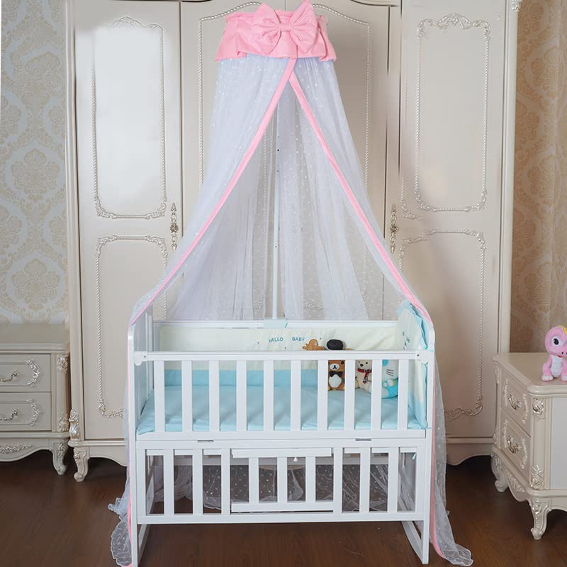 JOYLIFE Baby Net Baby Toddler Bed Crib Dome Canopy Netting (Pink)