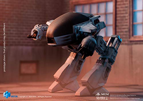 Hiya Toys Robocop: Battle Damaged ED-209 1:18 Scale Action Figure, Multicolor