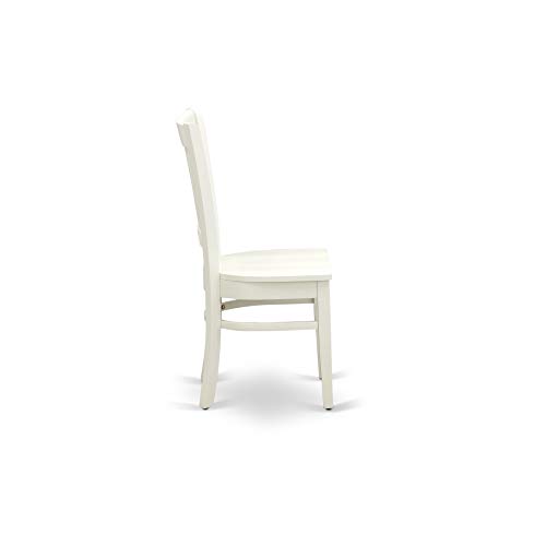 East West Furniture NDVA5-LWH-W Norden 5 Piece Dining Set for 4 Includes a Rectangle Kitchen Table with Dropleaf and 4 Dinette Chairs, 30x48 Inch, Linen White