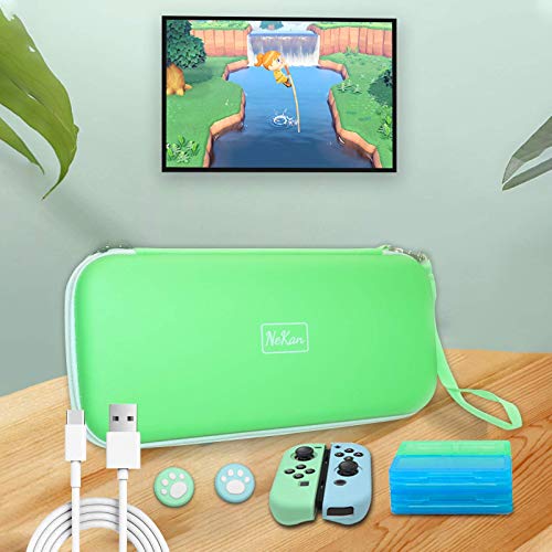 Accessories Kit Bundle for Switch Case Kit for Nintendo Switch Carrying Edition with Carrying Storage Case , Screen Protector, Joy-Con Protective Cover, Games Holder, Thumb Caps