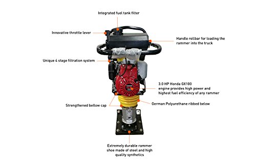 Hoc RM100 - Honda GX100 Tamping Rammer Jumping Jack Light Weight + 3 Year Warranty