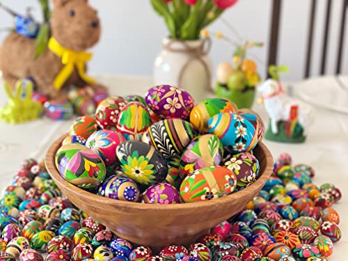 Importer AM Polish Easter Handpainted Wooden Eggs (Pisanki), Set of 6 Medium Eggs