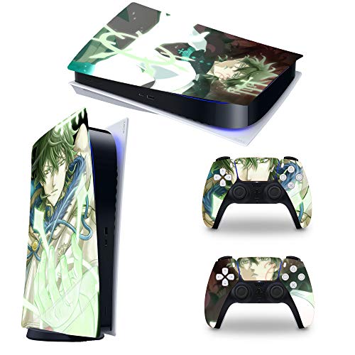 Anime Magic Black PS5 Whole Body Vinyl Skin Sticker Decal Cover for playstation 5 System Console and Controllers ( Only fit PlayStation 5 regular)