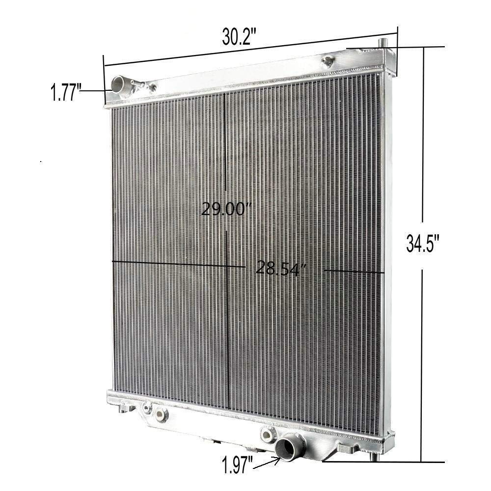 ALLOYWORKS 3 Row All Aluminum Radiator For 2003-2007 Ford F250 F350 Super Duty / 2003-2005 Ford Excursion 6.0L Turbo Diesel Powerstroke Engine