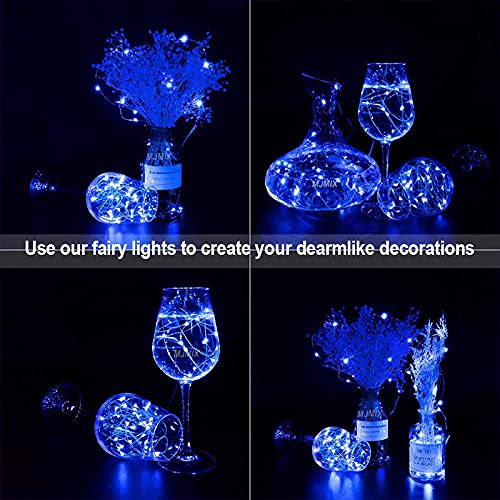YIWOLIT Solar String Light Outdoor Waterproof, 2 Pack Each 33ft 100 LED 8 Modes Copper Wire Fairy Lights for Garden , Patio, Yard, Home, Wedding, Christmas, Halloween Decoration (Blue)