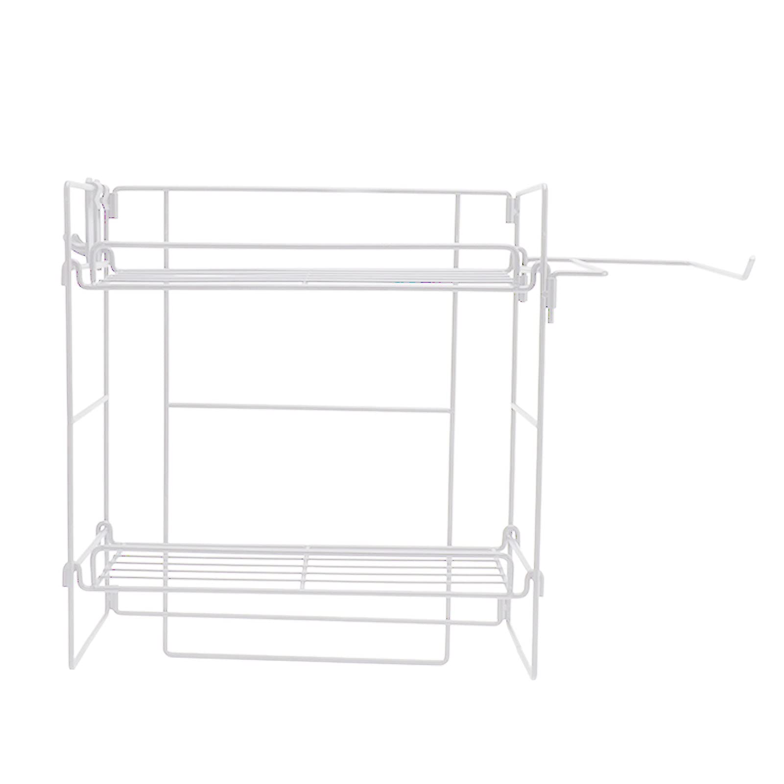 Airshi Over Toilet Storage Rack, 2 Tier Ventilation and Drainage Bathroom Organizer Shelves Space Saving Hollow Out Base No Drilling with Hooks for Home (White)