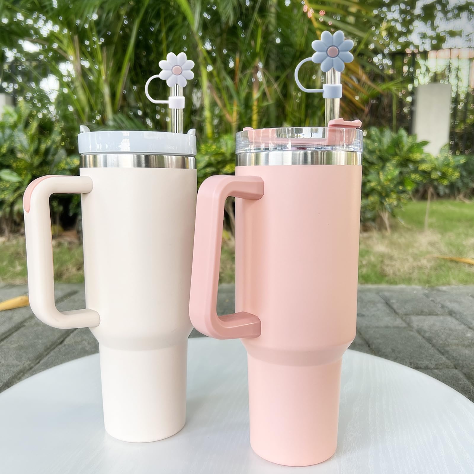 5Pcs Silicone Straw Covers and Caps Compatible with Stanley Cups, Dust-Proof Straw Toppers for Stanley Tumbler with Handle