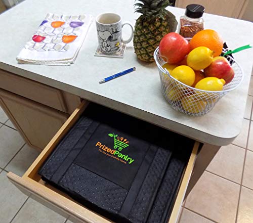 Prized Pantry 2 Pack Insulated Reusable Grocery Bags, X-Large Heavy Duty Cooler Tote Bags, Premium Insulation, Bottom Support, Wrap-Around Handles, Front Pocket, Zipper, No Leak, Keeps Food Hot/Cold