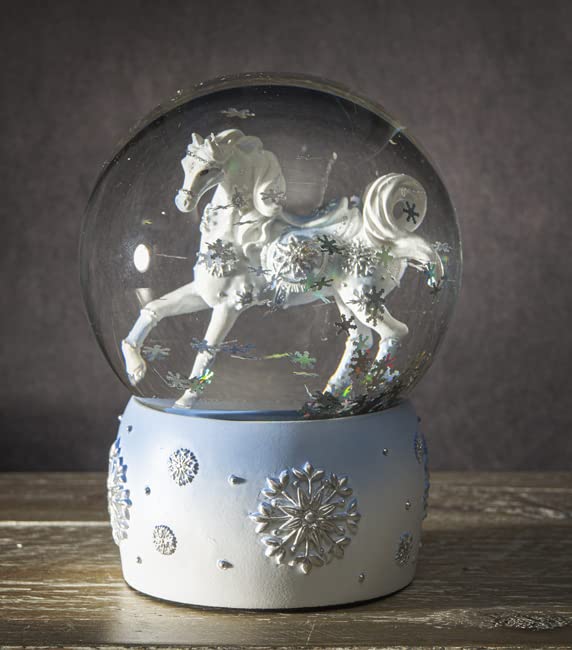 Ebros Gift Trail of Painted Ponies Western Christmas Frozen Winter Snow Crystal Horse Glitter Water Globe 5.25" Tall Farmhouse Ranch Cabin Country Snow Globes Collectible Figurine