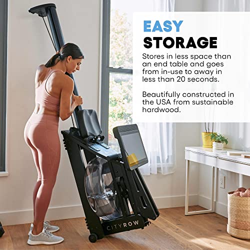 CITYROW Max Rower - Portable Rowing Machine for Home - Gym Quality Exercise Equipment - Low Impact, High Intensity Row Machine for All Fitness Levels - Large HD Touchscreen with Bluetooth Connectivity