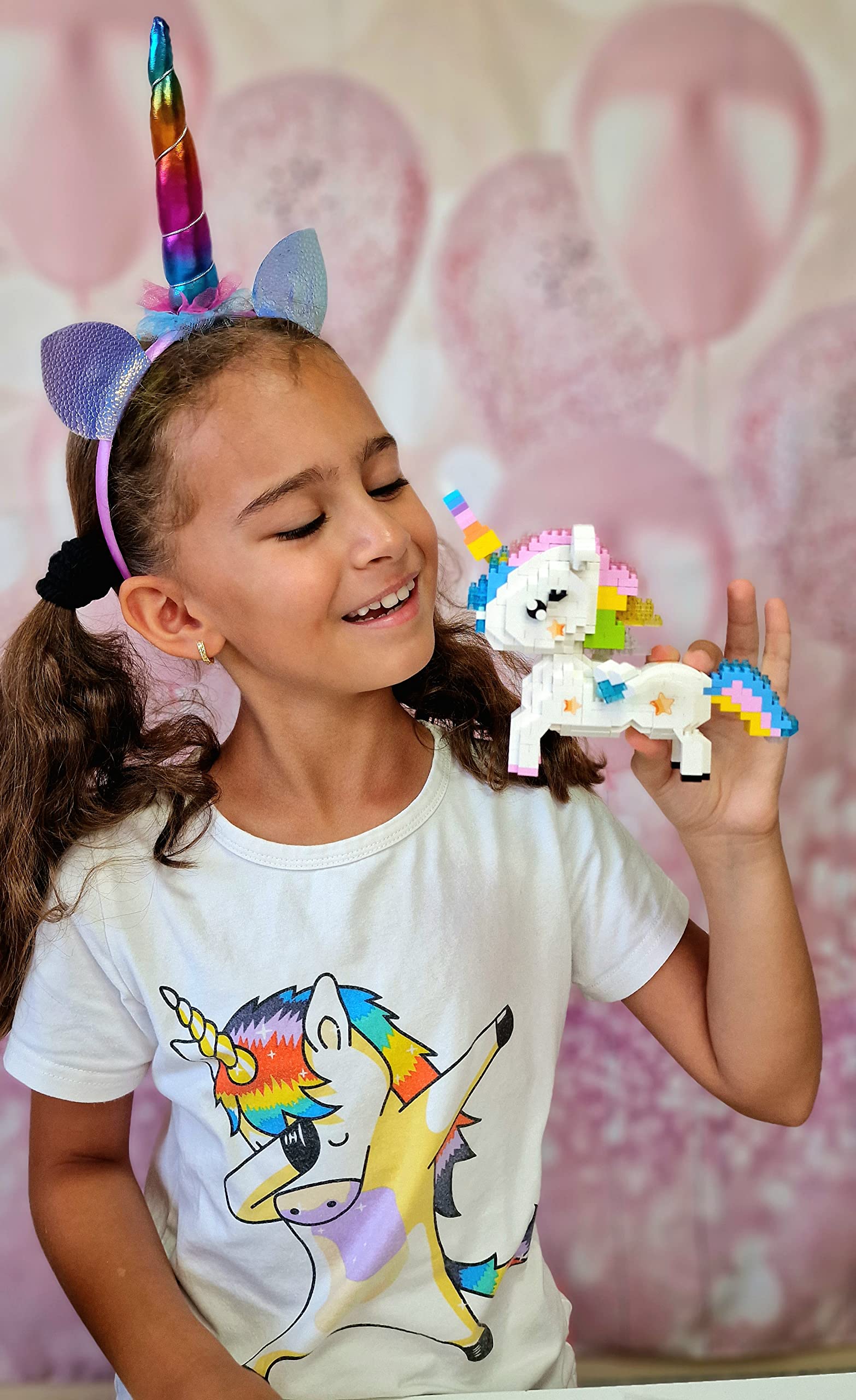 BLOCK CENTER 3D Nano Blocks Unicorn [Upgraded Model], 3D Toy Pet Building Block Set, Nanoblocks and Micro Building Blocks Kit for Kids, Teens, and Adults (640 Pieces)