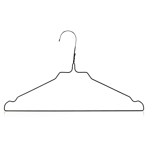 HANGERWORLD 20 Pack Black Wire Hangers - Adult Size 16inch Metal Coat Hangers, 13 Gauge Strong